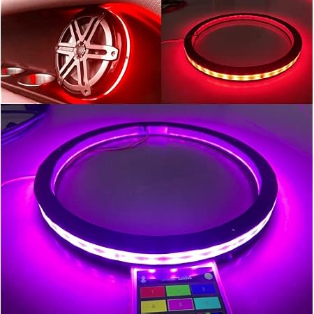 Amazon.com: NA 4PCS 6.5" RGB Car LED Speaker Ring Lights Decorative ...