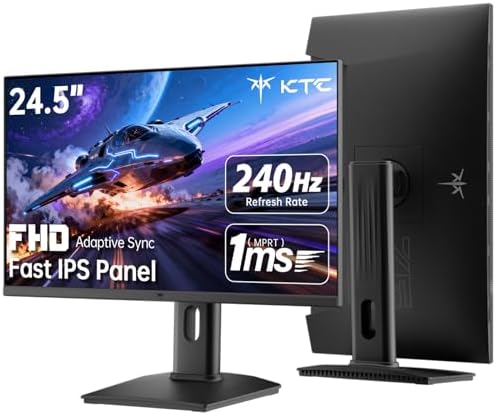 Amazon.com: KTC 24.5 Inch 240Hz Gaming Monitor, FHD 1080p Fast IPS ...