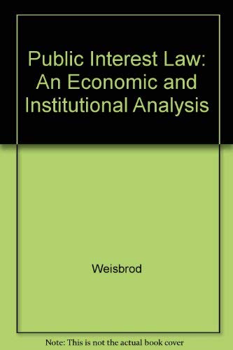 Amazon.com: Public Interest Law: An Economic and Institutional Analysis ...