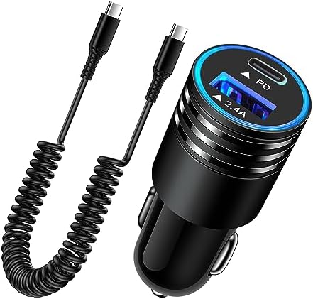 Amazon.com: Android Car Charger Fast Charging Cord Type C 3.4A USB C ...
