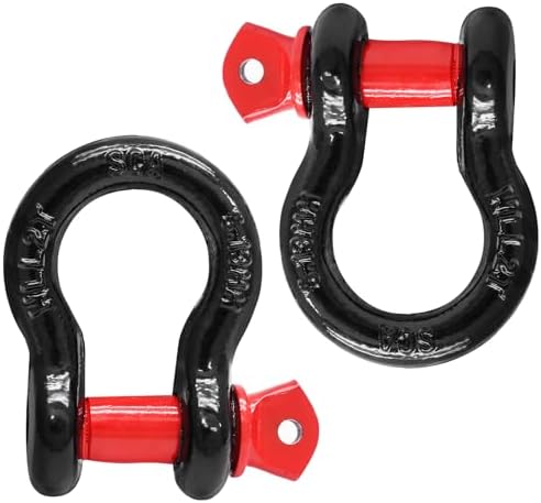 Amazon.com: Luomorgo 2 Pcs D Ring Shackles 1/2 Inch, 2 Ton (4,409 Lbs ...