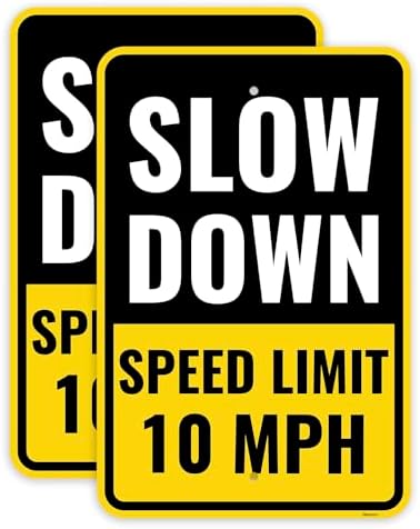 Amazon.com: 2PC 10 Mph Speed Limit Sign, 18 x 12 Inches - Aluminum ...