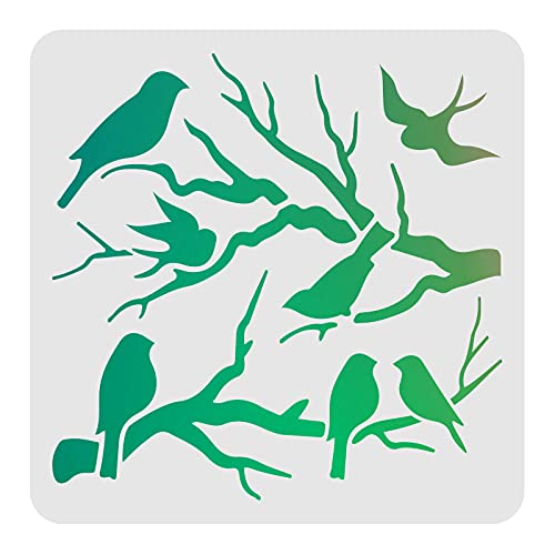 FINGERINSPIRE Bird Tree Branches Stencils Wall Decoration Template ...