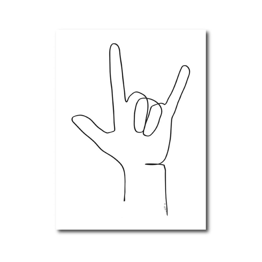 Sign Language I Love You Drawing