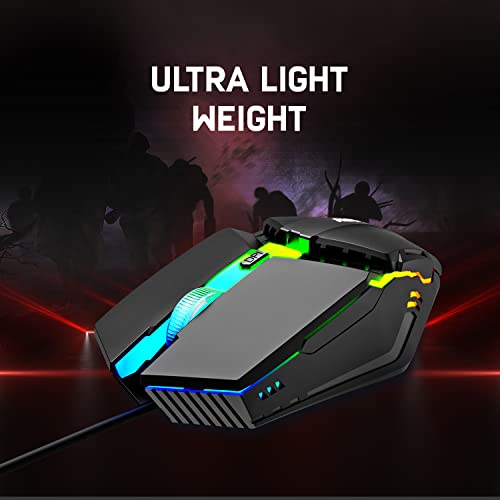 Redgear A-10 Wired Gaming Mouse with RGB LED, Lightweight and Durable ...