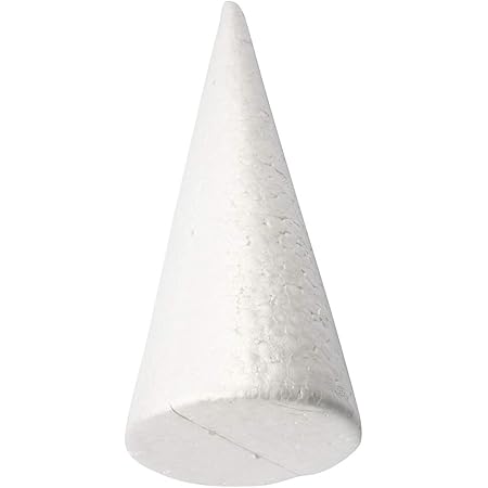 Lealoo Cone en polystyrène Plein, Hauteur 40 cm, Diamètre de Base 18 cm ...