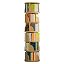 Amazon.com: LITFAD Wood Bookshelf Revolving Bookcase Modern Bookshelves ...