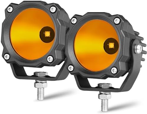 Amazon.com: Nilight Amber Led Light Pods 2PCS 3Inch Flood Round Led ...