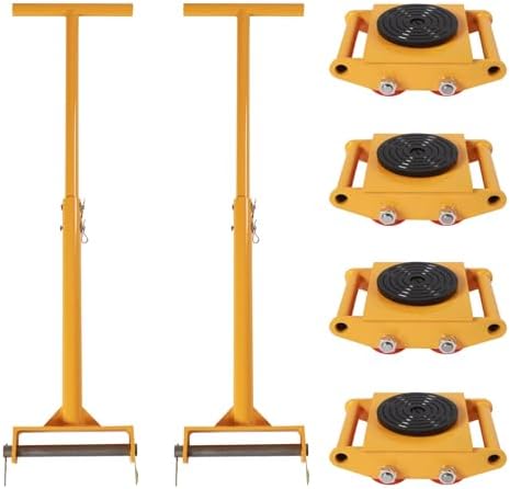 Amazon.com: 4PCS Machinery Skates with 2 Steering Handles, Heavy Duty ...