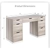 Amazon.com: MaverickFurni Computer Desk with Storage Drawers, 54 Inch ...