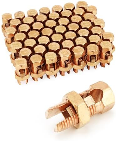 Amazon.com: QWORK Grounding Split Bolt, 50 Pieces 4 Gauge 8 Gauge High ...