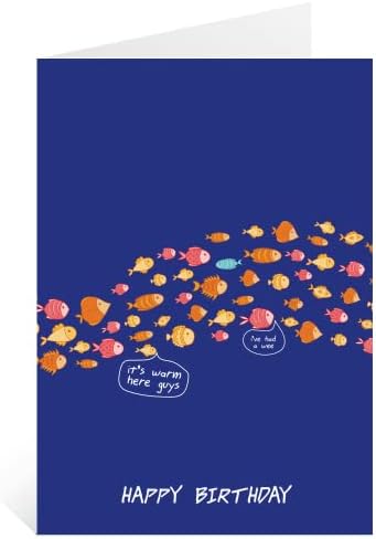 Happy Birthday 206 Greetings Card Funny Fishes Scuba Diving Pun ...