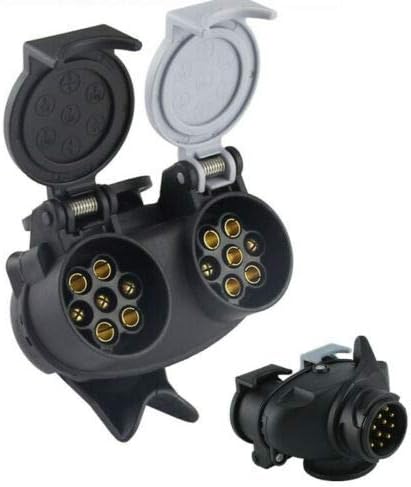 EVERGD 12V Waterproof Caravan Converter 13 Pin Plug to 12N & 12S 7 Pin ...