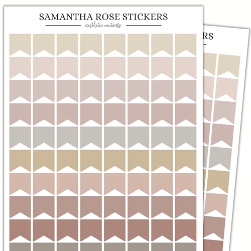 Amazon.com: Neutral Solid Flag Stickers, Aesthetic Planning and Budget ...