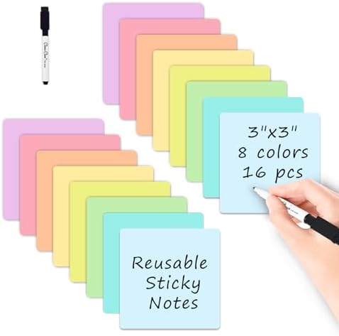 Amazon.com : 18 Pack Dry Erase Reusable Sticky Notes Magnetic Sentence ...