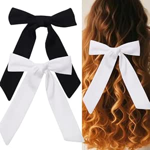 Amazon.com : Purggy Hair Bow Clips for Women Girls, Satin Ribbon Hair ...