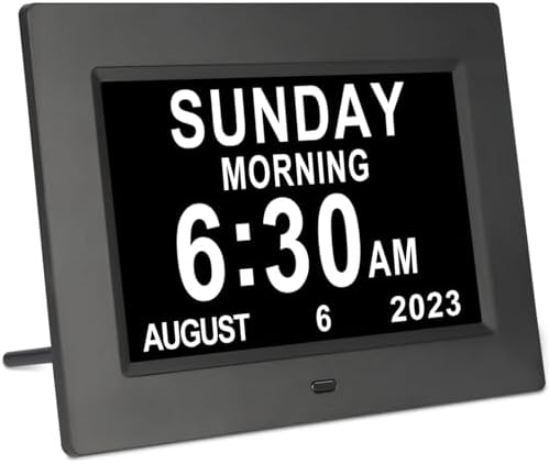 Hiseeyo 8 Inches Preeminent Digital Alarm Clock for Bedrooms, Dementia ...