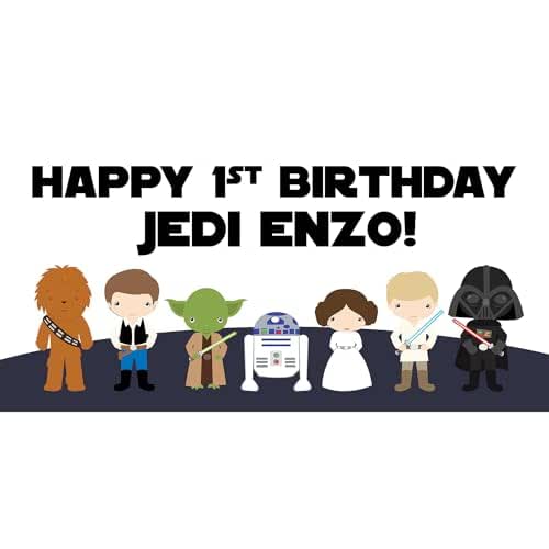 Amazon.com: Jedi Star Wars Personalized Birthday Banner : Home & Kitchen