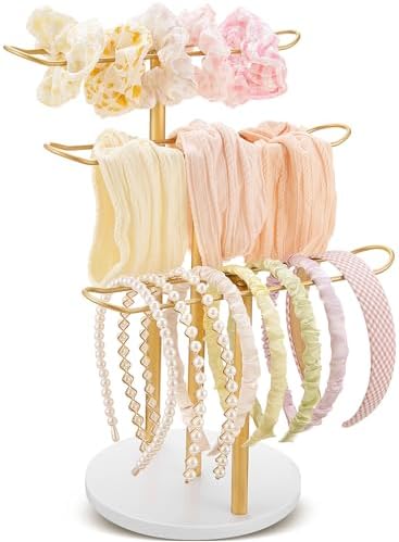Amazon.com: MoyRetty Headband Holder Organizer, 2-Tier Metal Hair Hoop ...