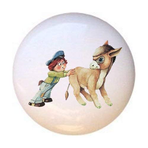 Amazon.com: Man Pushing Donkey - Donkeys Mules Burros - DECORATIVE ...