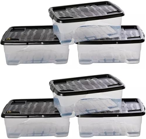 STORM TRADING GROUP 5 x 30 Litre High Grade Under Bed Plastic Storage ...