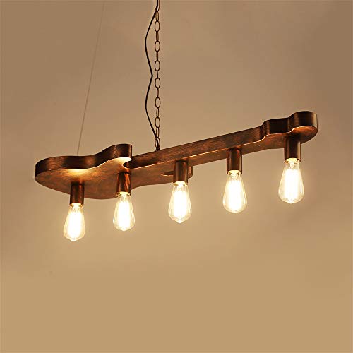 NIUYAO Guitar Shade Bronze Linear Island Lighting, Farmhouse Hanging ...