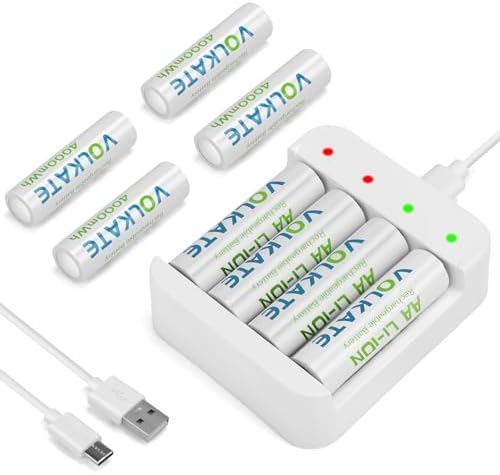 Amazon.com: volkate 4000mWh Lithium Batteries AA, 8 Pack High Capacity ...