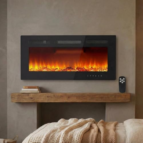 Amazon.com: Acekool 40 Inch Wall-Mount/Recessed Electric Fireplace with ...