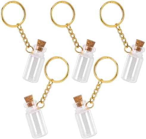 Amazon.com: Mini Glass Bottles, 5 Pcs 3ml Glass Vials with Corks Lids ...