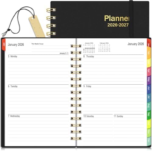 Amazon.com : Daily Planner 2026-2027, 18 Month Planner with Tabs ...