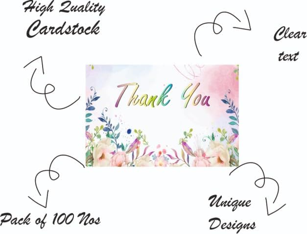 Sampurn innovation Thank You Cards (Pack Of 100) With White Back For ...