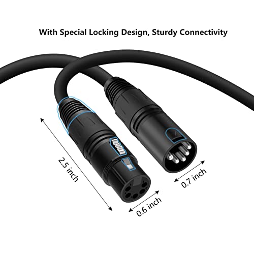 Snapklik.com : HOSONGIN 5 PIN XLR DMX Cable Adapter 3 Feet