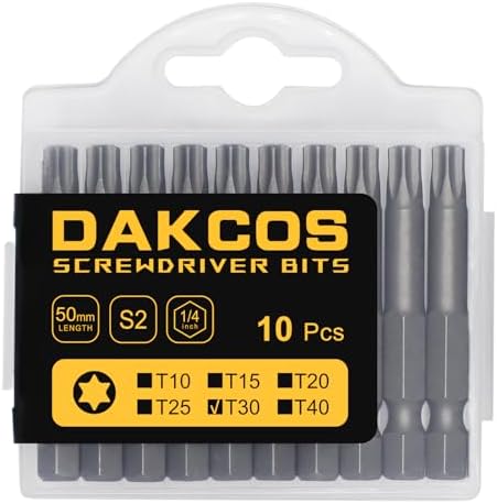 DAKCOS T30 Torx Bit, 20PCS Impact Driver Bits, 1/4" Screwdriver Bit ...