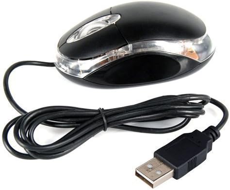 MOFRED® BLACK WIRED USB OPTICAL MOUSE FOR PC LAPTOP COMPUTER SCROLL ...
