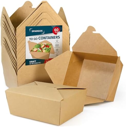 Amazon.com: SPARGOS Chinese Takeout Containers (70 Pack) 30oz Kraft ...