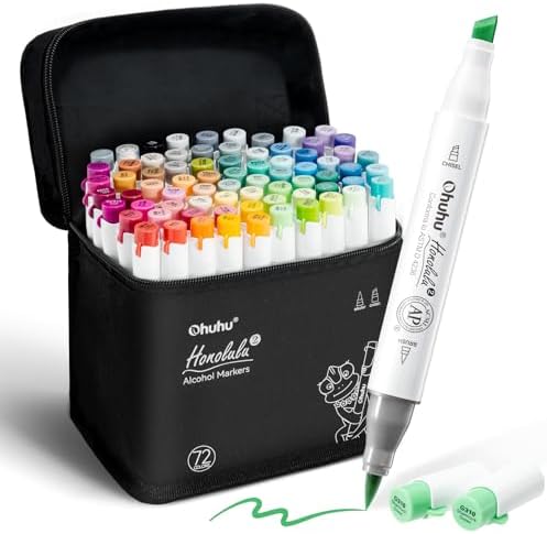 Amazon.com: Ohuhu Alcohol Markers Brush Tip - AP Certificated Double ...