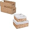 Amazon.com: Vagusicc Wicker Storage Basket, Set of 2 Hand-Woven Paper ...