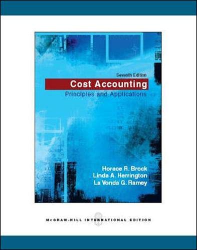 Cost Accounting: Principles and Applications: BROCK: 9780071271868 ...
