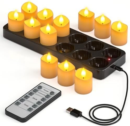 Amazon.com: SoulBay Flameless Candles with Remote Timer & Charging Base ...