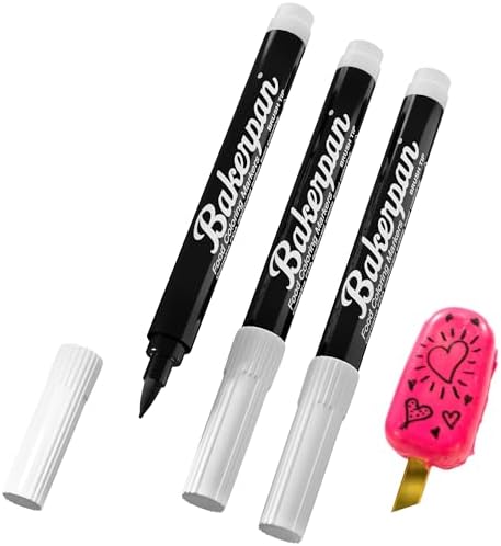 Amazon.com : Bakerpan Food Coloring Markers, Brush Tip Black Edible ...
