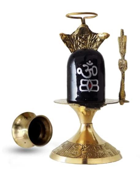 Buy HaridwarDivine Brass Small Shiv Ling, Shivling Kalash Stand with ...