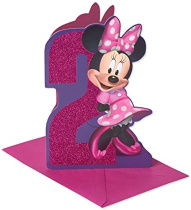 Amazon.com : Minnie Mouse Happy 2nd Birthday Card for Girl : Office ...