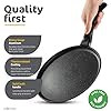 GOURMEX 26cm Induction Crepe Pan, Black, PFOA Free Nonstick Coating ...