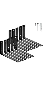 Amazon.com: ELSKER&HOME 8 Pack Shelf Brackets 12 Inch, Floating Shelf ...