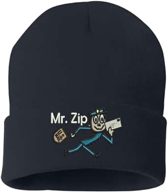 Amazon.com: Mr. Zip Beanie Hat Mail Man Cap Embroidered Hats (Navy Blue ...