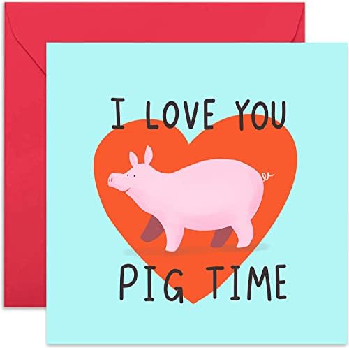 Old English Co. Love You Pig Time Wedding Anniversary Card for Husband ...