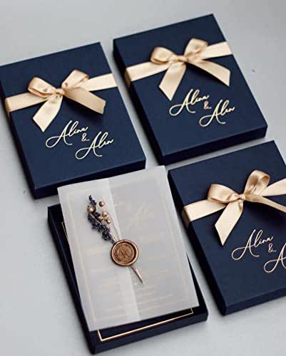 Amazon.com: Box invitation, Personalised wedding set of box invites ...