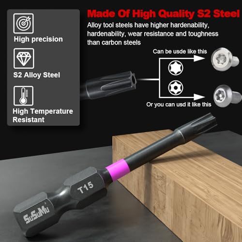 Snapklik.com : T15 Torx Bits For Impact Driver,SuSuMu 25 Pieces T15 2 ...