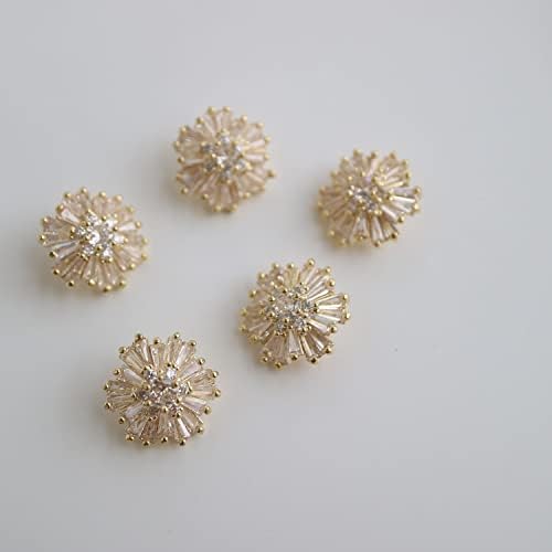 G-RUI 5pc/lot Luxury Crystal Buttons for Clothes Cubic Zirconia Metal ...