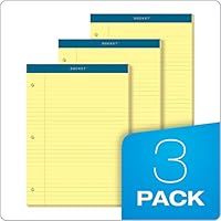 TOPS Docket Writing Pads, 8-1/2" x 11-3/4", Legal Rule, Canary Paper, 3 ...